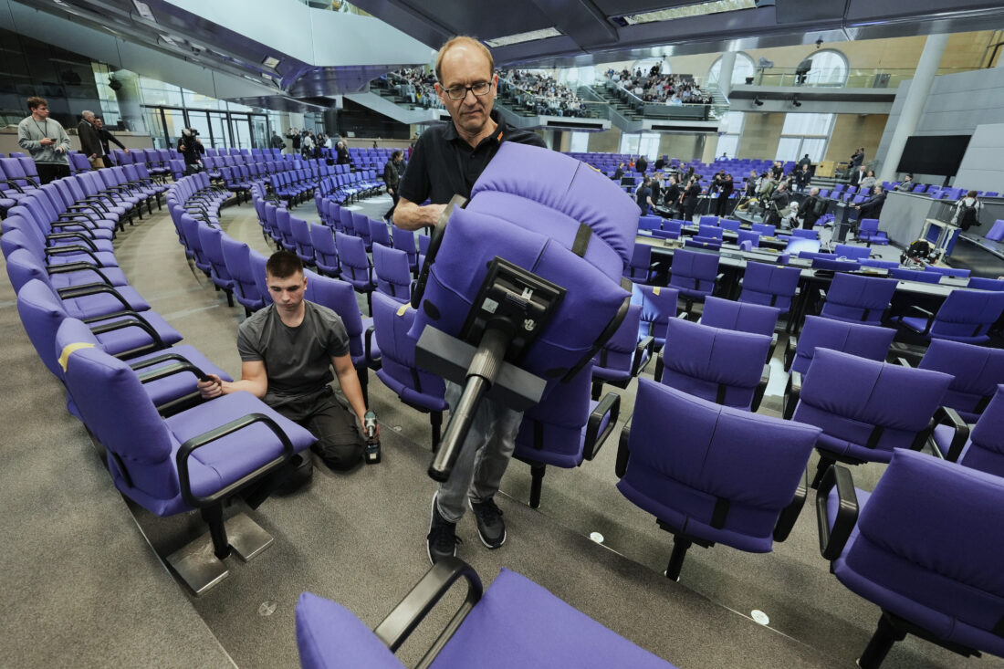 Take your seats, please: Germany’s parliament chamber is rearranged to ...